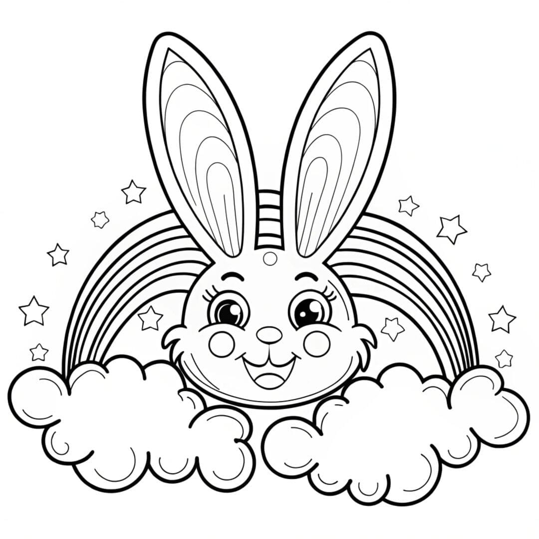10+ Cute Bunny Face Coloring Pages | Hitcoloringpages.com
