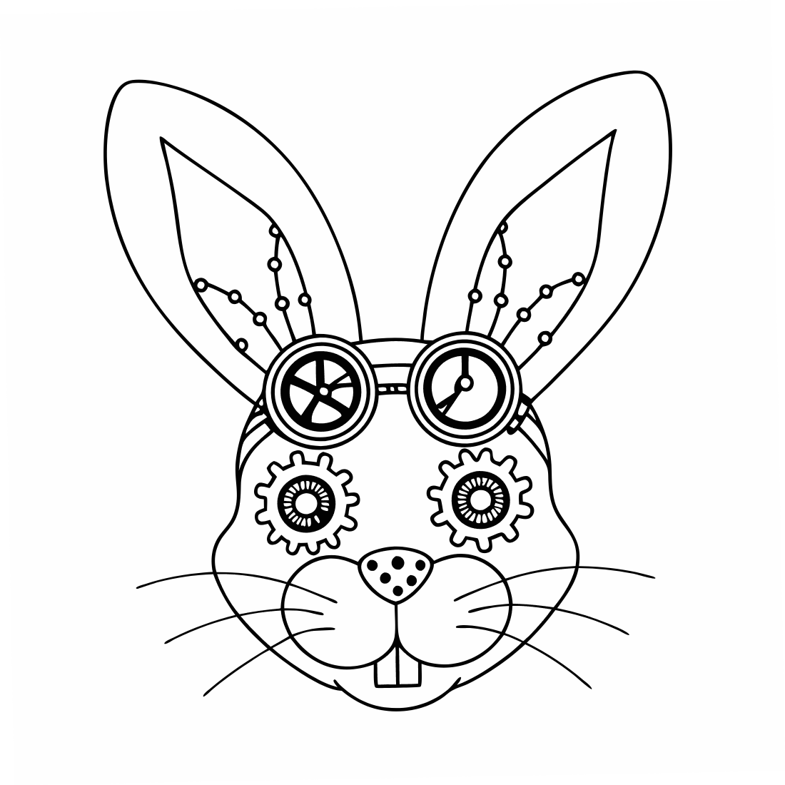 10+ Cute Bunny Face Coloring Pages | Hitcoloringpages.com